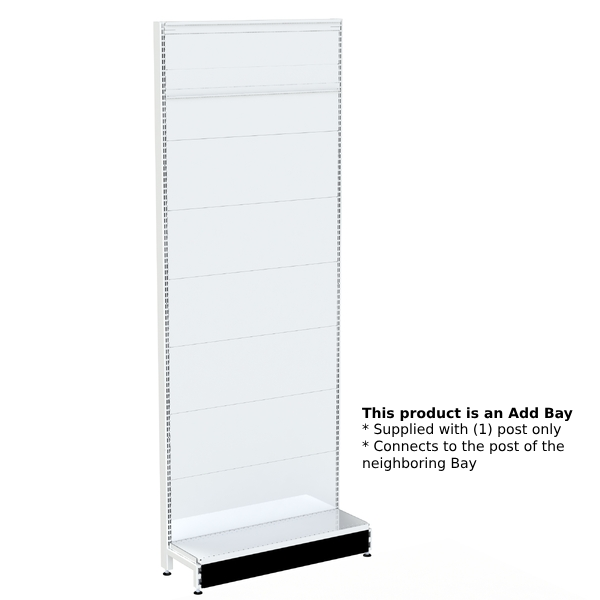 Add Bay - Wall Bay - W900xH2400xD270 - Non Perforated - Pearl White - RFA